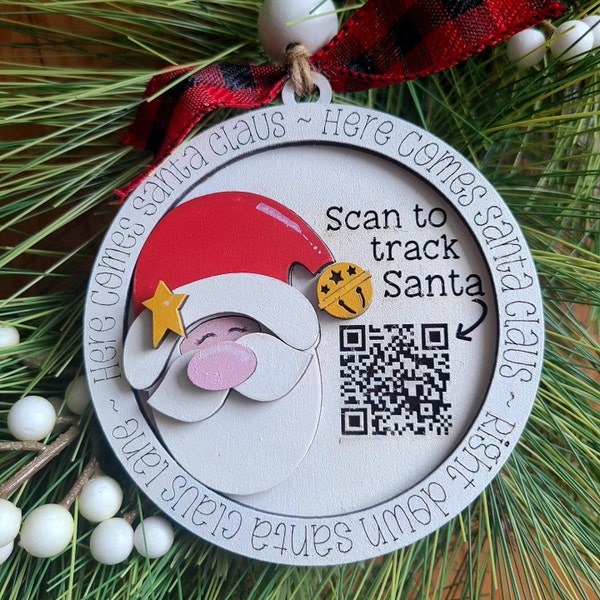 Santa Tracker Christmas Ornament SVG File | Laser Cut File | Santa ...