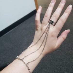 Handmade Five Finger Chain Rings Adjustable Cross Chain - Etsy