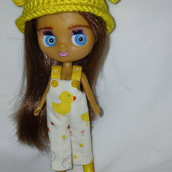 Labubu Macaron Outfit : "lovely Yellow Set" (jumpsuit and Cap) - Etsy