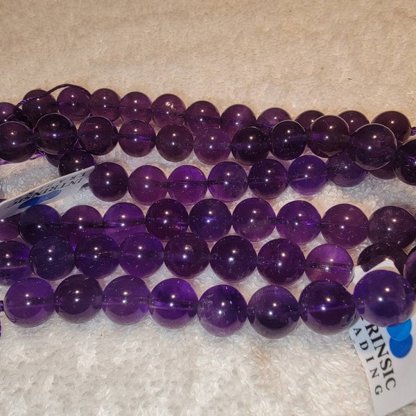 Natural Deep Purple Amethyst 4mm 5mm 6mm 8mm 10mm 12mm 14mm Round Beads ...