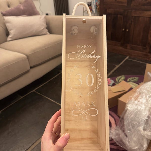 Engraved Wine Box, Wine Box With Personal Message, Personalised Wine ...
