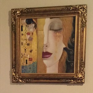 Custom Wood Frame With Compo Ornate Trim. Distressed Red | Etsy