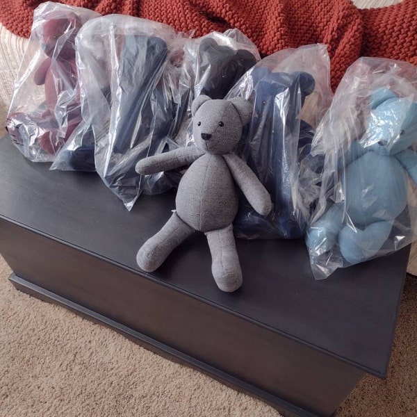 Memory Bear With Vest ,custom Made Keepsake Bearswith Memory Heart ...