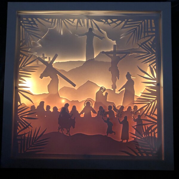 Holy Week, Cut File, 3D Shadow Box, SVG, PNG, Easter Gift, Easter ...