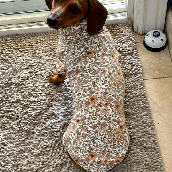 Lana Floral Dachshund/small Breed Jersey Tankie - Etsy