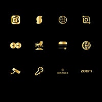 Buy Luxury Gold Black Icon Pack for iPhone IOS 16, Ios 15 Black ...