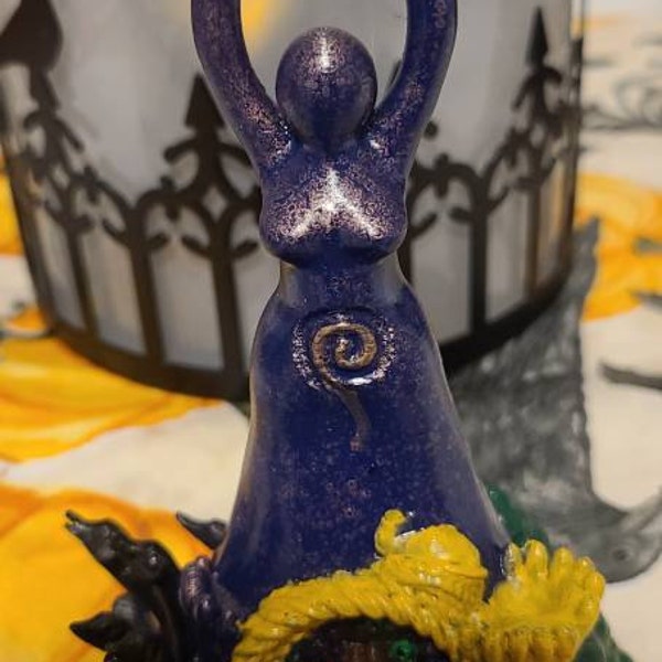 Wheel of the Year - 8 Hand-painted Goddess Statues Gather Around a ...