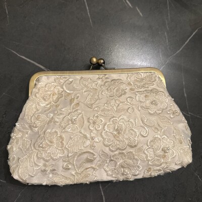 Black Lace Bridal Clutch, Mother of the Bride Satin Wedding Purse, Lace ...