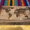 World Map Box, Adventure Gift Box, Photo Storage Case, Rustic Memory ...