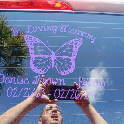 In Loving Memory Car Window Decal With A Butterfly Car Decals - Etsy