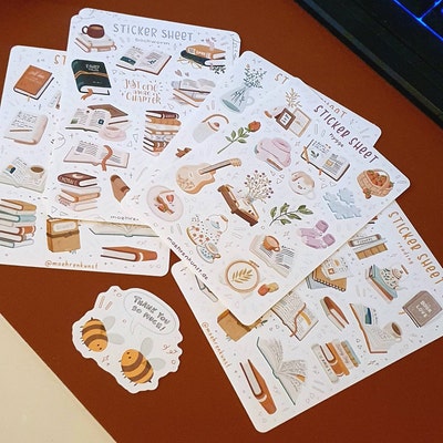 Sticker Sheet Reading Journaling Stickers for Your Planner - Etsy