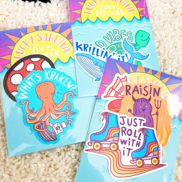 Kraken Vinyl Sticker, Octopus Sticker, Whats Kraken, Funny Sticker ...