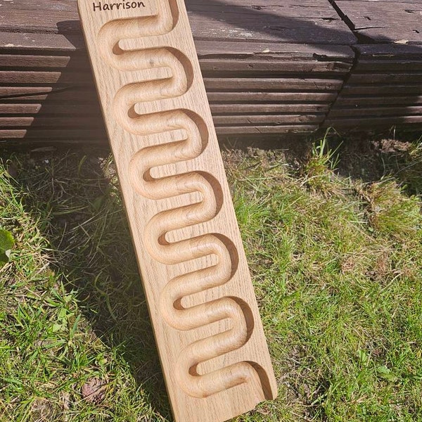 Wooden Marble Run WATERFALL Race Marble Track Machine Winding Track Set ...