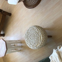 Boho Hocker mit Holz Beinen, Mandala Pflanzenhocker, Macramé Schemel ...