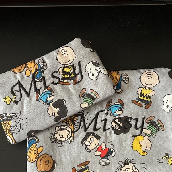 Handmade Snoopy Peanuts Gang Woodstock Fabric Coin Purse: Pencil Case ...