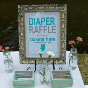 Diaper Raffle Tickets and Table Sign, Baby Shower Printable Diaper ...