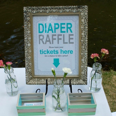 Diaper Raffle Tickets and Table Sign Baby Shower Printable - Etsy
