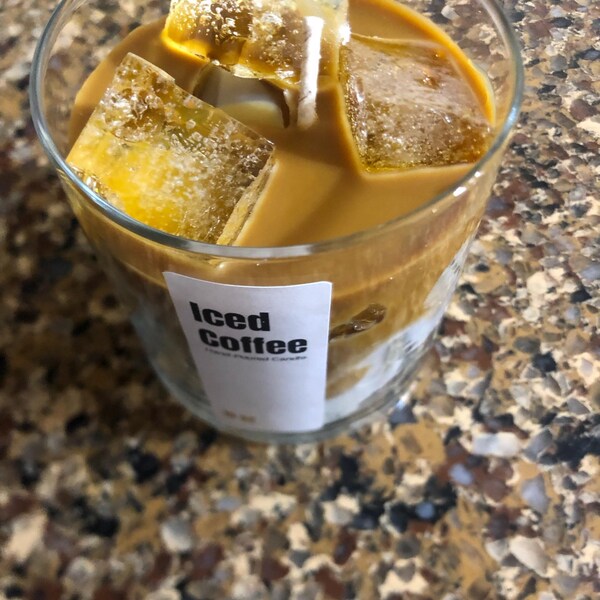Iced Coffee Candle 10 Oz - Iced Latte Cold Brew Coffee Shop, Premium ...