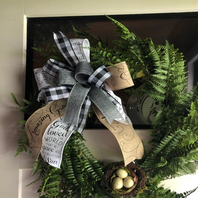 Religious Bow, Amazing Grace Bow, John 3:16 Bow, Religious Wreath Bow ...