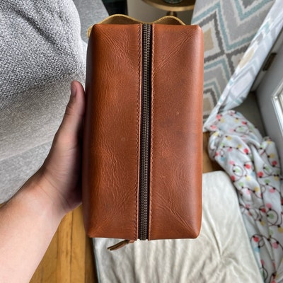 Personalized Groomsmen Gift Dopp Kit Bag Customized Leather Toiletry ...