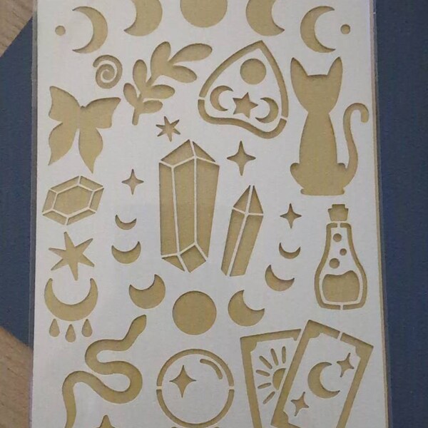 Magic Stencil for Bullet, Witchcraft Doodle Stencil for Planners and ...