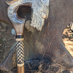 Phoenix Cane Walking Stick Wooden Carved Hand Head Walking Cane Old ...