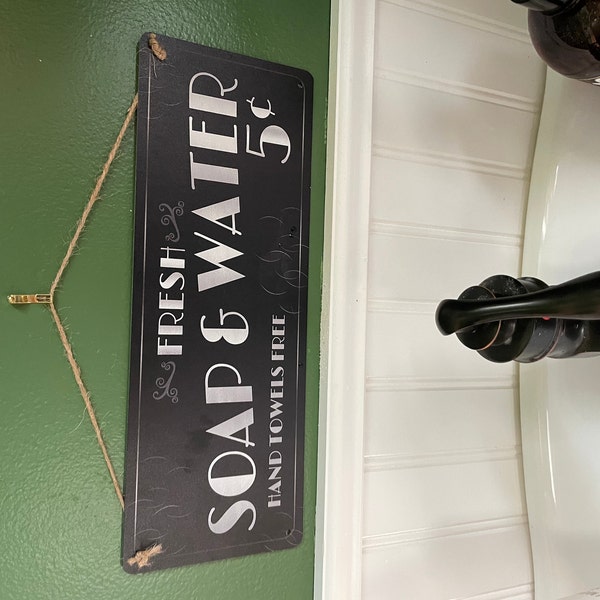 Fresh Soap & Water Metal Sign; Wall Decor for Bath or Laundry - Etsy