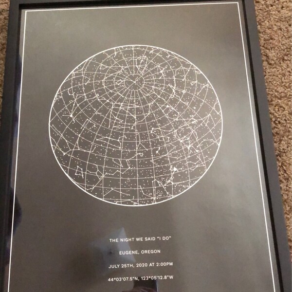 Custom Star Map, Constellation Chart, Map of the Night Sky, Custom Star ...