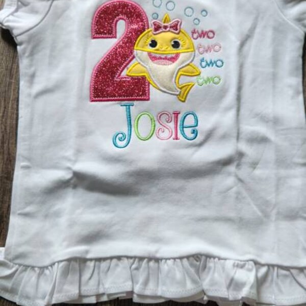 Baby Shark Two Two Theme Birthday Shirt for Girls - Etsy