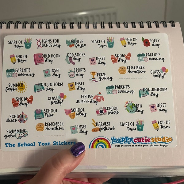 The School Year/dates/holidays/events Planner Stickers - Etsy UK