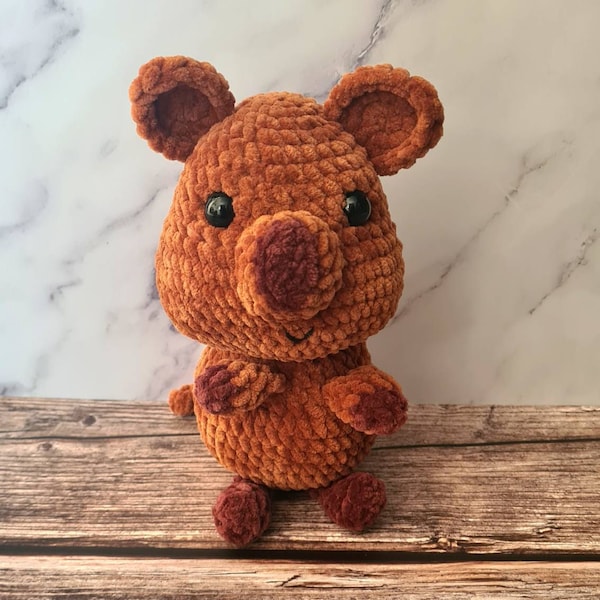 Quincy the Quokka Crochet Pattern, Crochet Pattern for Quokka Plushie ...