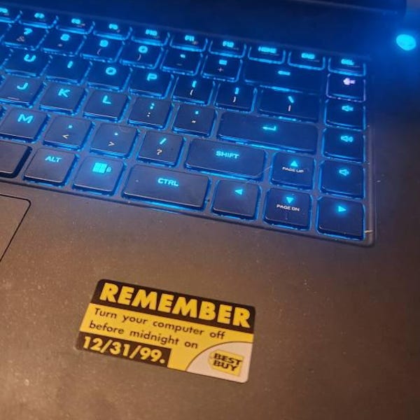 Remember Y2K Turn off Your Computer Vinyl Sticker - Funny Retro Tech ...