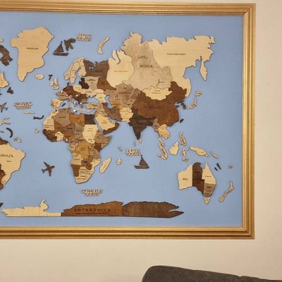Wooden World Map Enjoy the Wood, Home Decor, World Map Wall Art, 5th ...