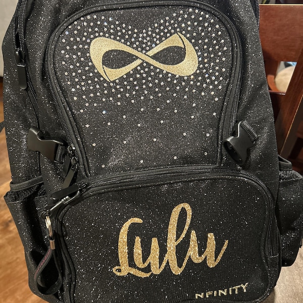 Black Sparkle Personalized Chasse Glitter Backpacks - Choose Cheer ...