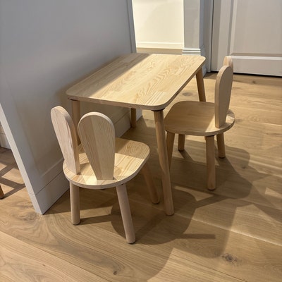 Wooden Kids Table and Chair Set,toddler Furniture,kids Playing Desk ...