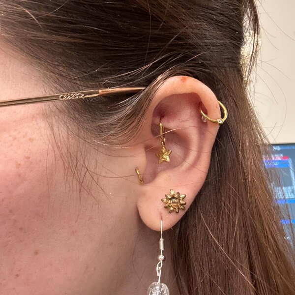 Double Loop Ear Cuff Fake Piercing - Etsy