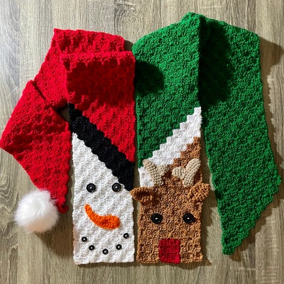 CROCHET PATTERN X C2C Snowman Scarf X English PDF Pattern Only - Etsy