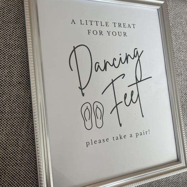 Dancing Feet Sign Template, Wedding Flip Flops Sign, A Little Treat for ...