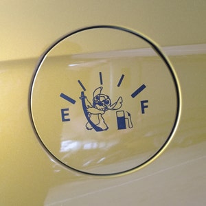 Funny Car Sticker Fuel Cap Gas Cap Car Sticker Yellow Tail Cute Pika ...