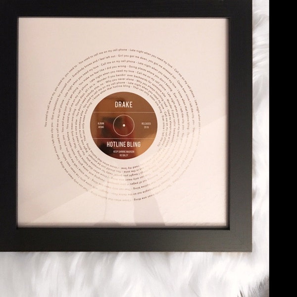 Personalised Foil Printed Favourite Song Lyrics Print Gift, Gold ...