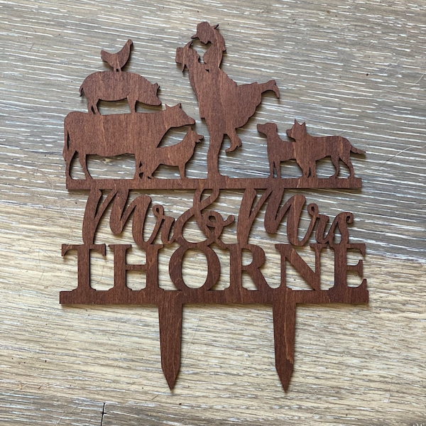 Farm Cake Topper for Wedding,farmer Wedding Toppers,country Wedding ...