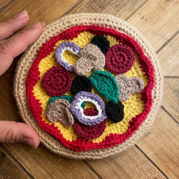 Crochet Pattern| Crochet Pizza Play Set | Pepperoni Shrimp Ham Octopus ...
