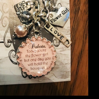 FLOWER GIRL Personalized Message Gift Name Necklace Message - Etsy