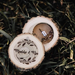 Personalized Rustic Ring Box Engraving ring box wedding ring | Etsy
