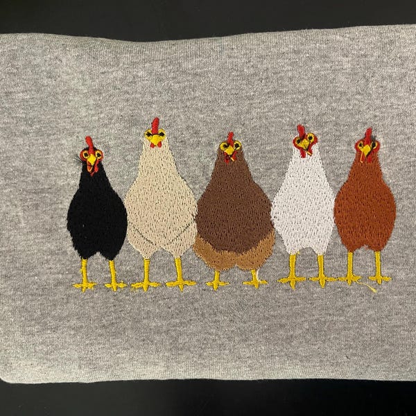 Five Chickens Embroidery Design, 3 Sizes, Instant Download - Etsy