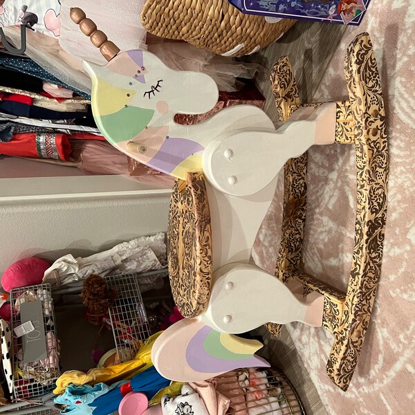 Cow Rocker Wooden Rocking Horse for Toddler Rocker Ride on Toy Baby ...