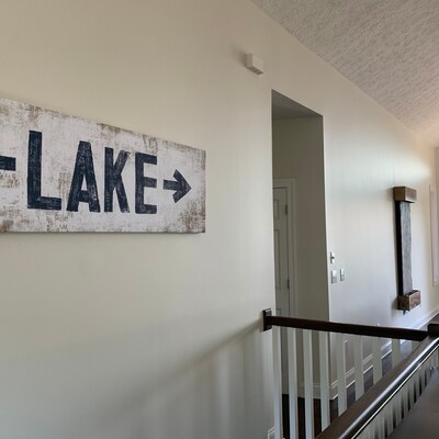 Rustic Lake Arrow Sign Lake House Sign Beach House Decor Rustic Beach ...