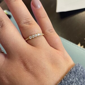 Dainty CZ Stacking Ring Gold Minimalist Ring CZ Ring Simple - Etsy