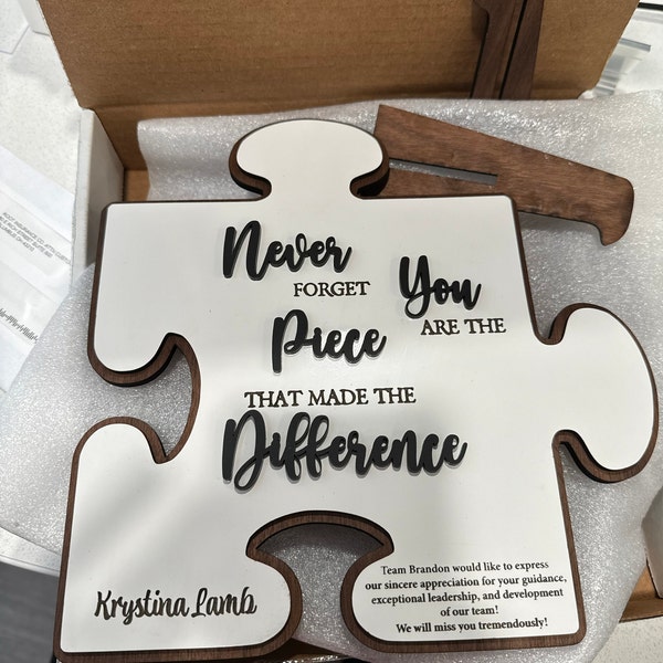 Personalized Retirement Puzzle Piece Gift: Farewell Keepsake - Etsy