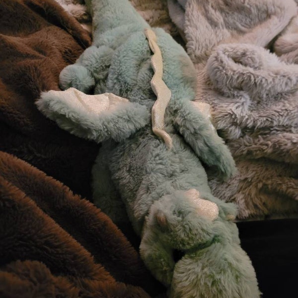 Weighted 1-10lbs Large Jumbo Giant Big White Dragon Plush for Anxiety ...